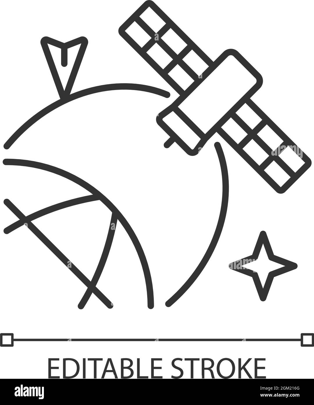 Satellite location in space linear icon Stock Vector Image & Art - Alamy