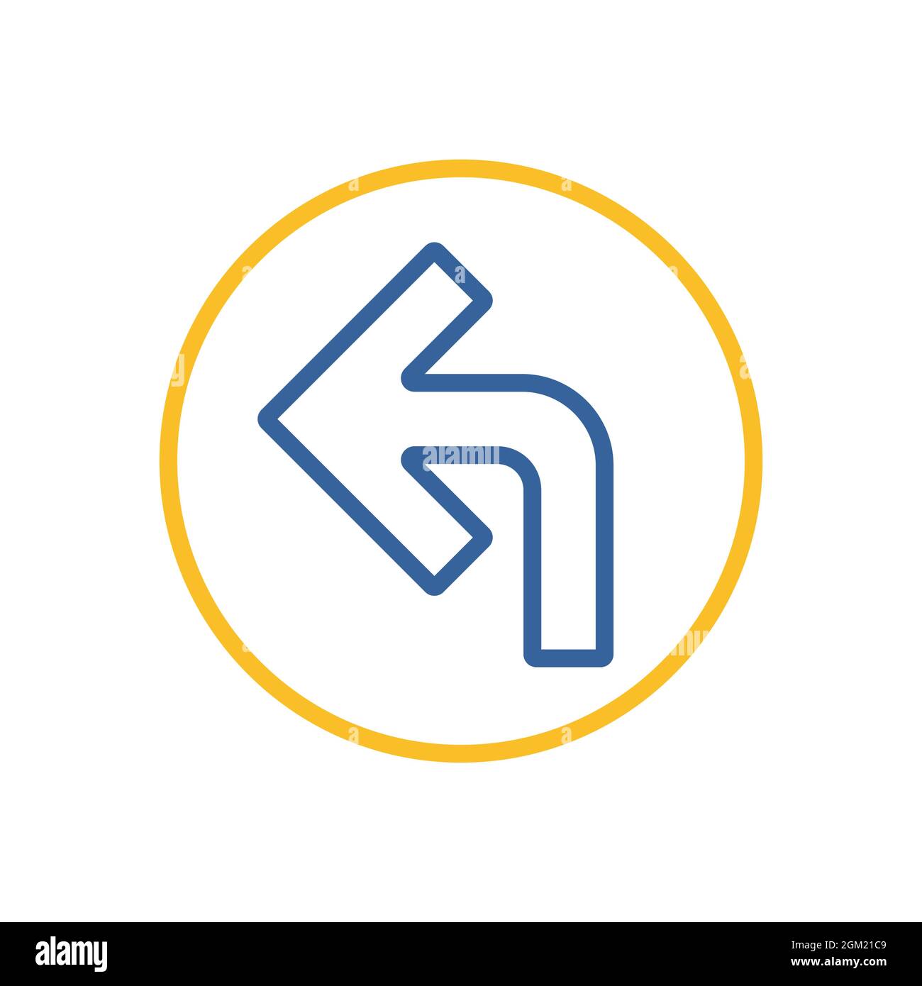 Turn left arrow vector icon. Navigation sign. Graph symbol for travel and tourism web site and ...