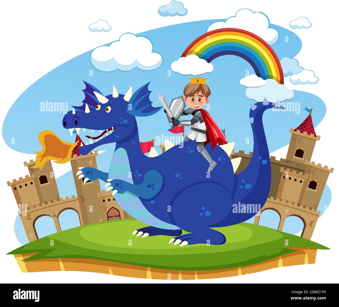 Medieval knight riding dragon illustration Stock Vector Image & Art - Alamy
