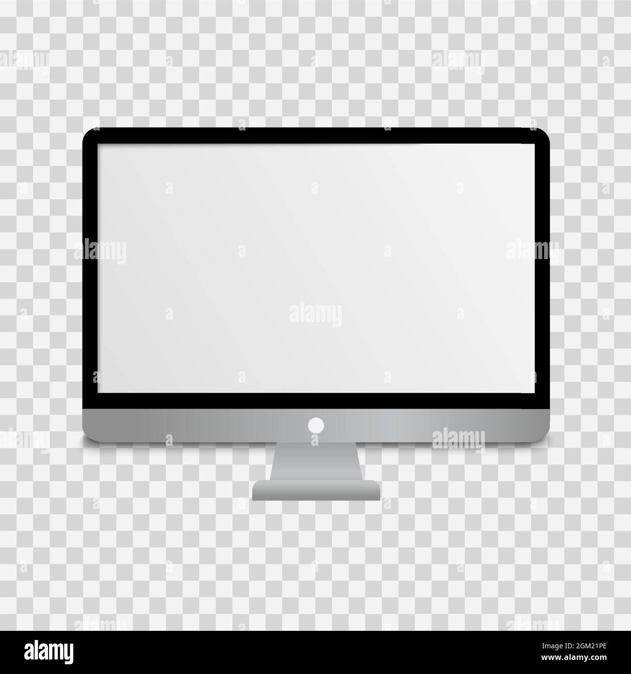 Realistic Computer Monitor With Blank Screen Electronic Device Mockup Lcd Display Vector