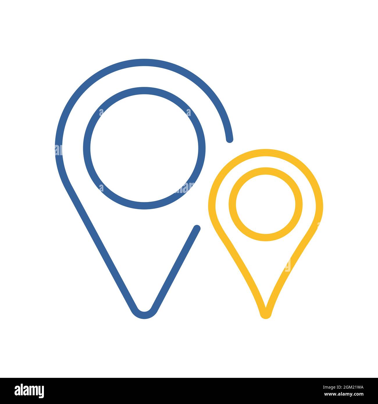 Two pin map icon. Map pointer. Map markers. GPS location symbol ...