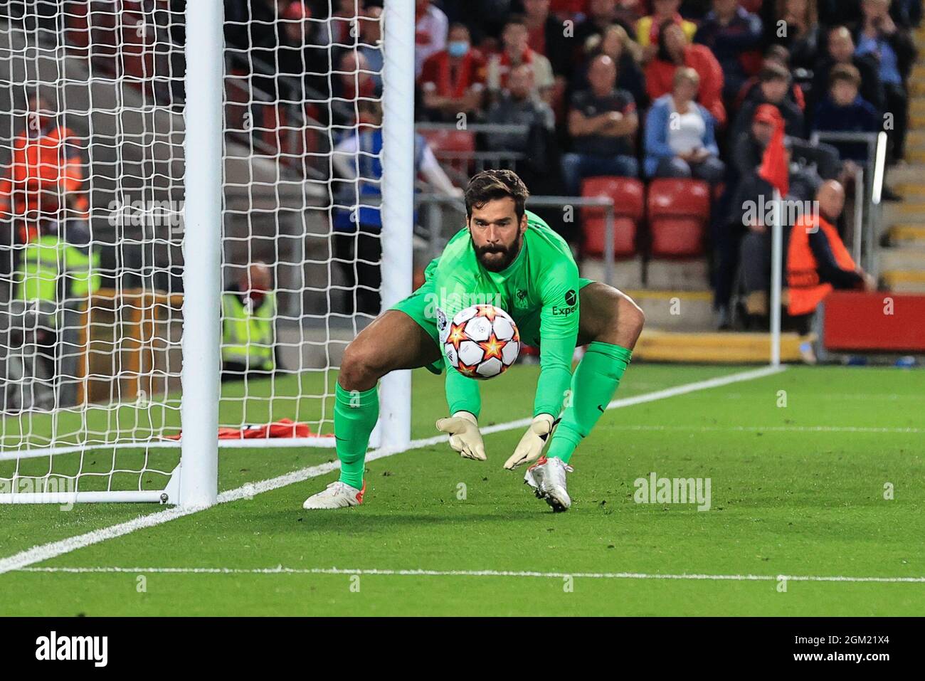Alisson Becker #1 of Liverpool catches the ball Stock Photo - Alamy