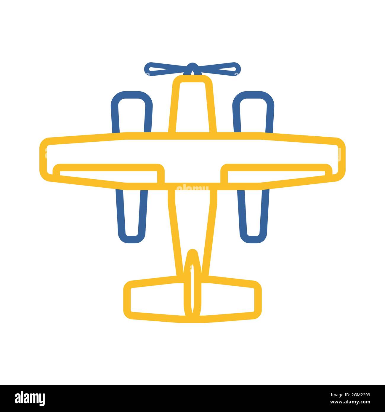 Small amphibian seaplane, plane flat vector icon. Graph symbol for ...