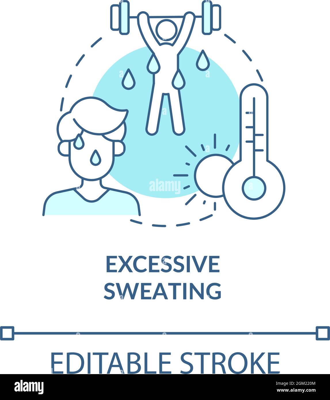 Excessive sweating blue concept icon Stock Vector Image & Art - Alamy