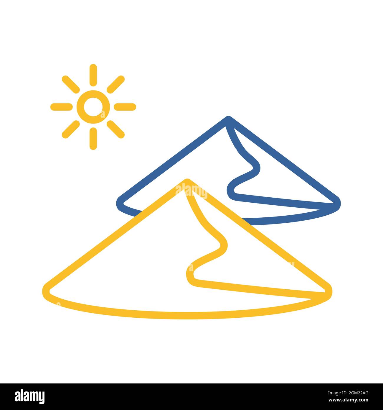 Sand dunes vector icon. Nature sign. Graph symbol for travel and ...