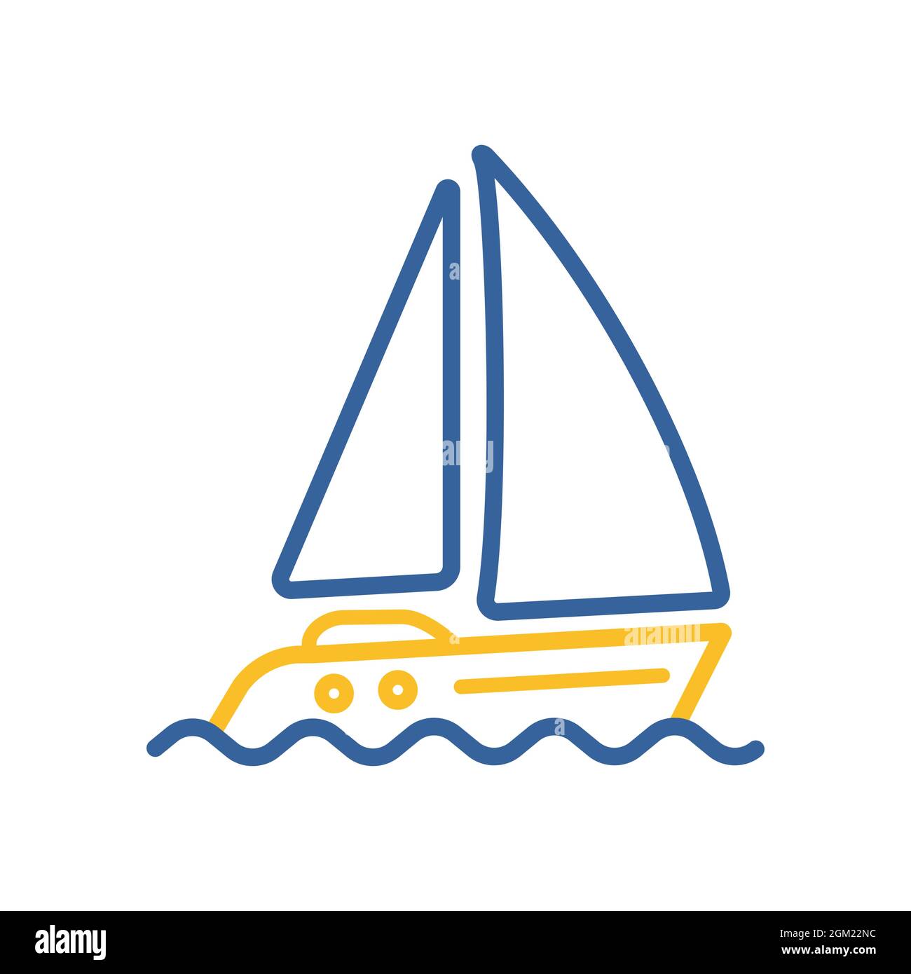 Sailing yacht flat vector icon. Graph symbol for travel and tourism web ...