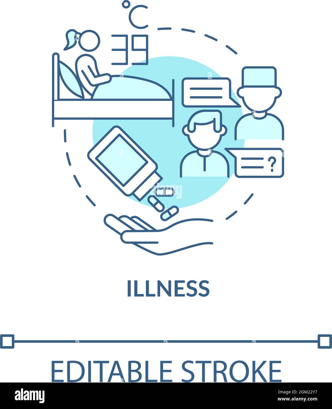 Illness blue concept icon Stock Vector Image & Art - Alamy
