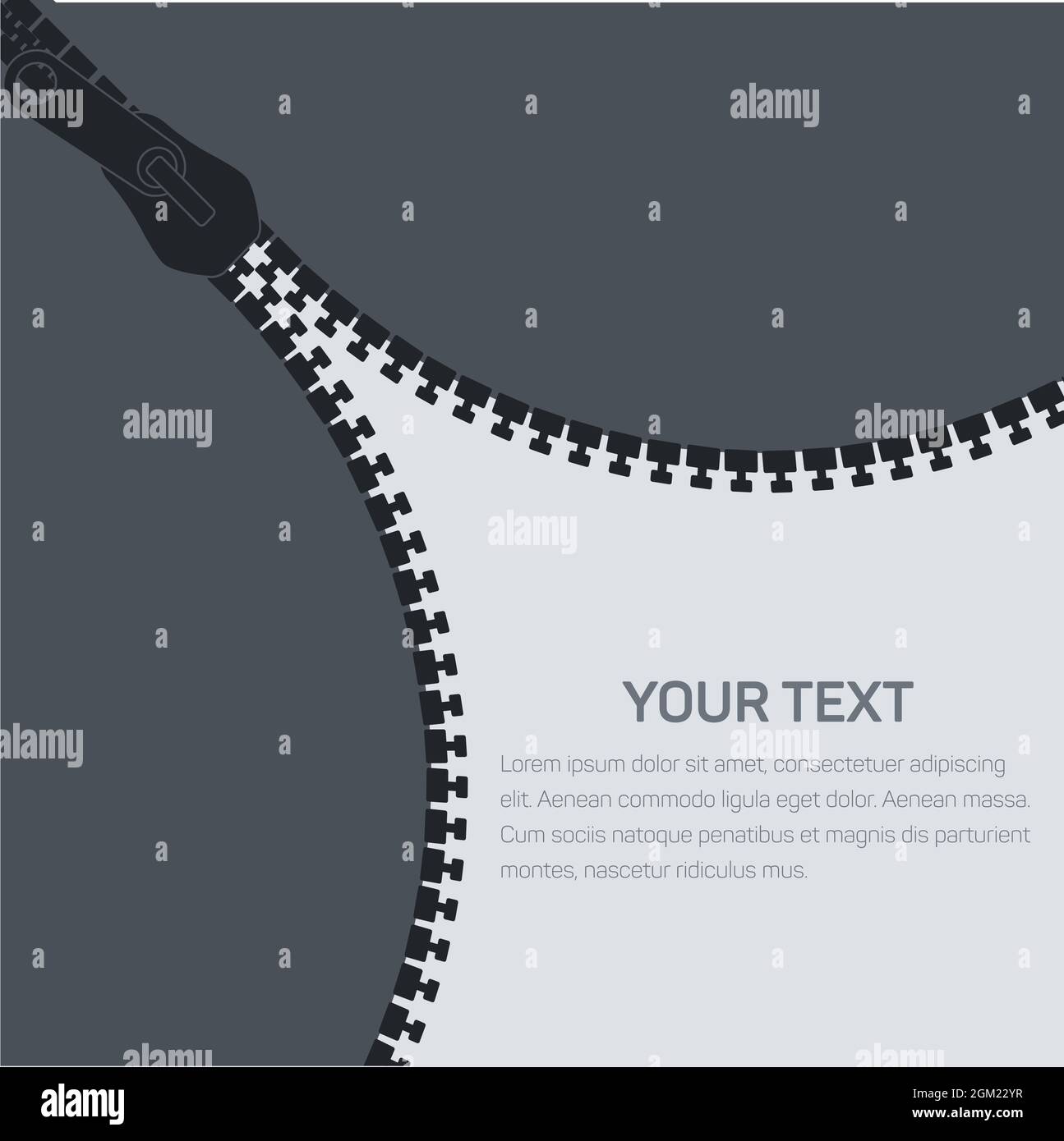 Zipper banner template. Open zipper. Empty poster for your design ...