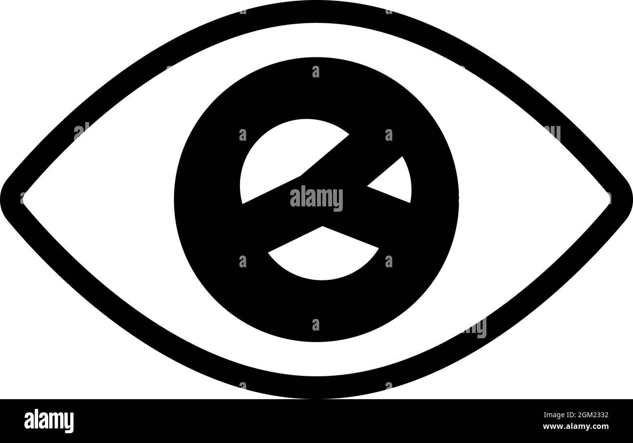Eye With Market Chart Inside Pupil Icon. Black Stencil Design. Vector ...