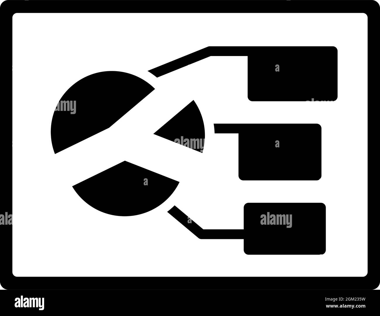 Tablet With Analytics Diagram Icon. Black Stencil Design. Vector ...