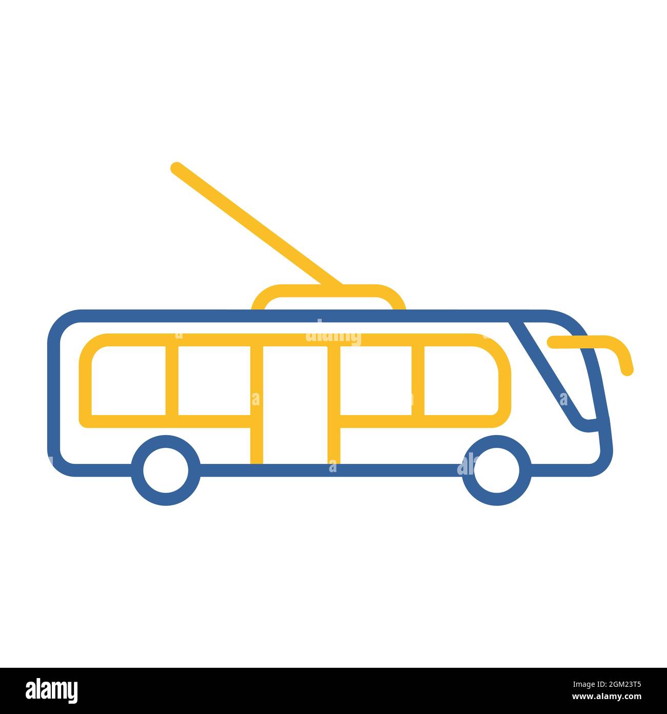 Trolley or trolleybus flat vector icon. Graph symbol for travel and ...