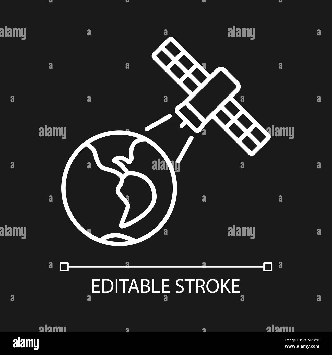 Earth observation process white linear icon for dark theme Stock Vector ...