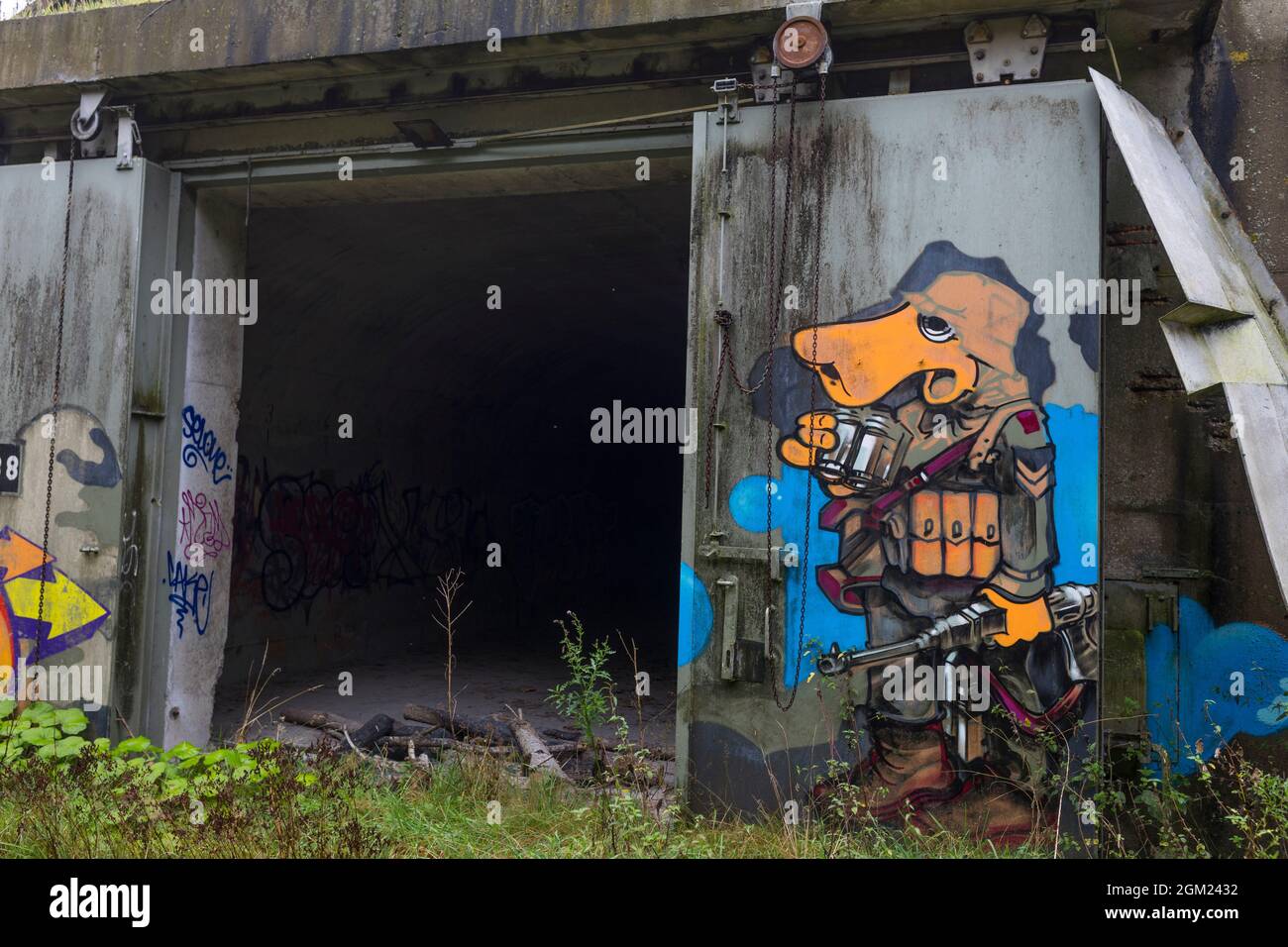 Abandoned NATO German ammunition bunkers used during the cold war in ...