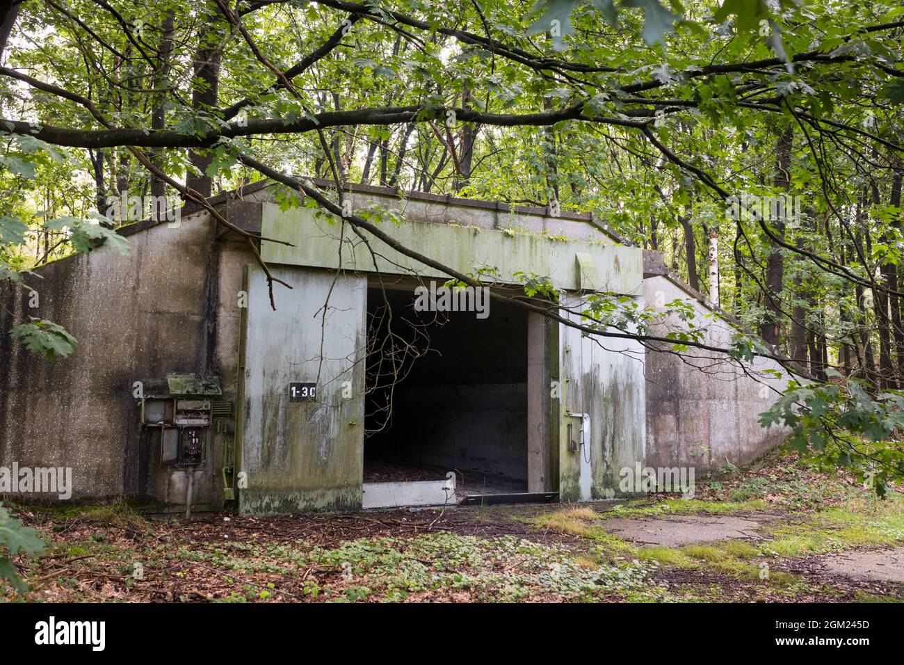 Abandoned German ammunition bunkers used during the cold war in Belgium ...