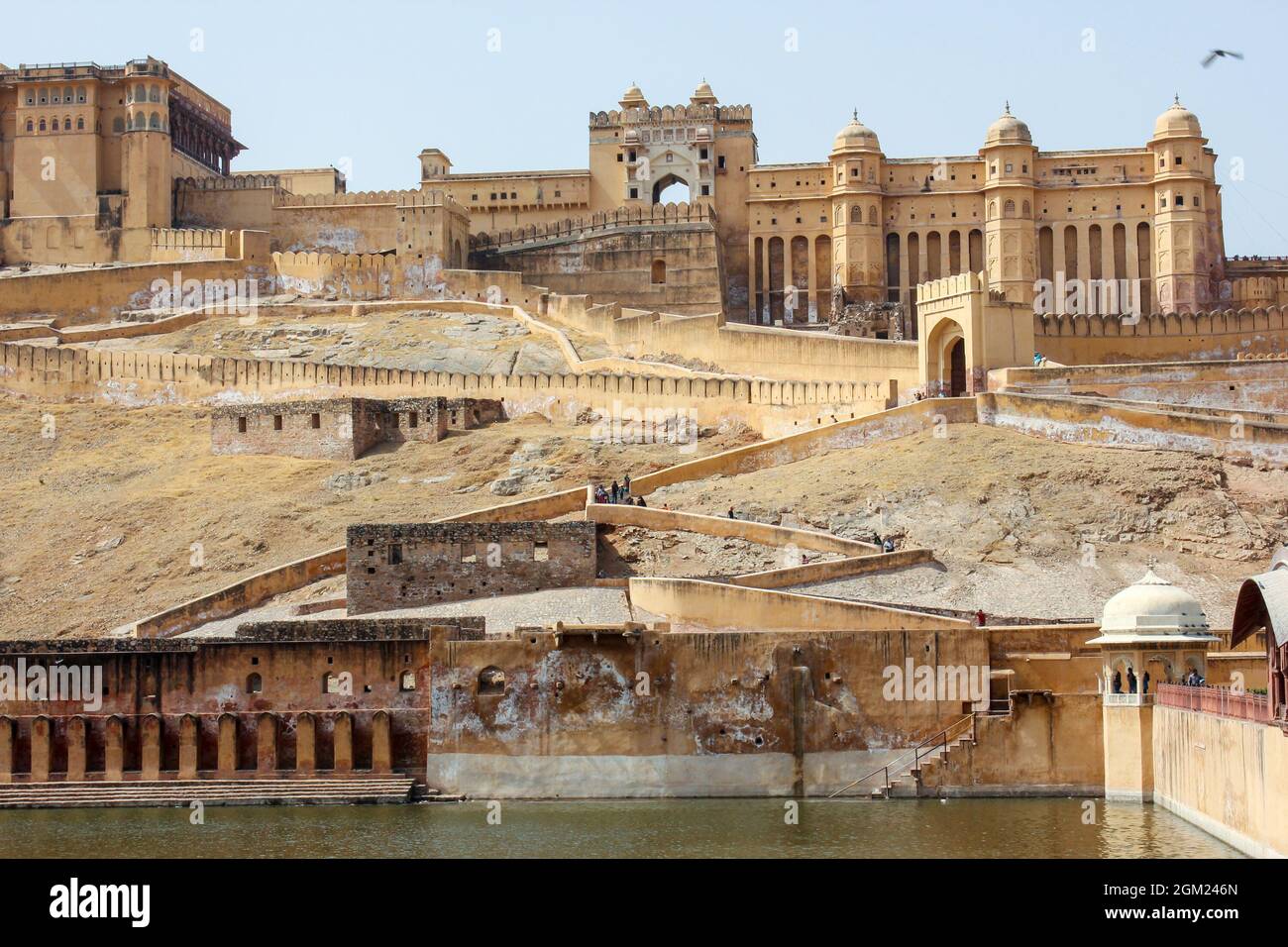 The exterior facade of the beautiful, ancient Amer Fort Stock Photo - Alamy