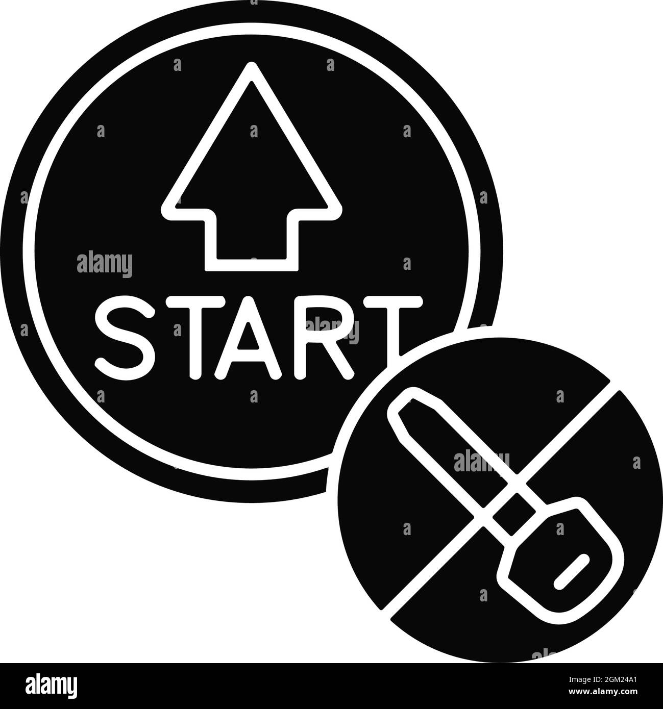 Push button start black glyph icon Stock Vector Image & Art - Alamy
