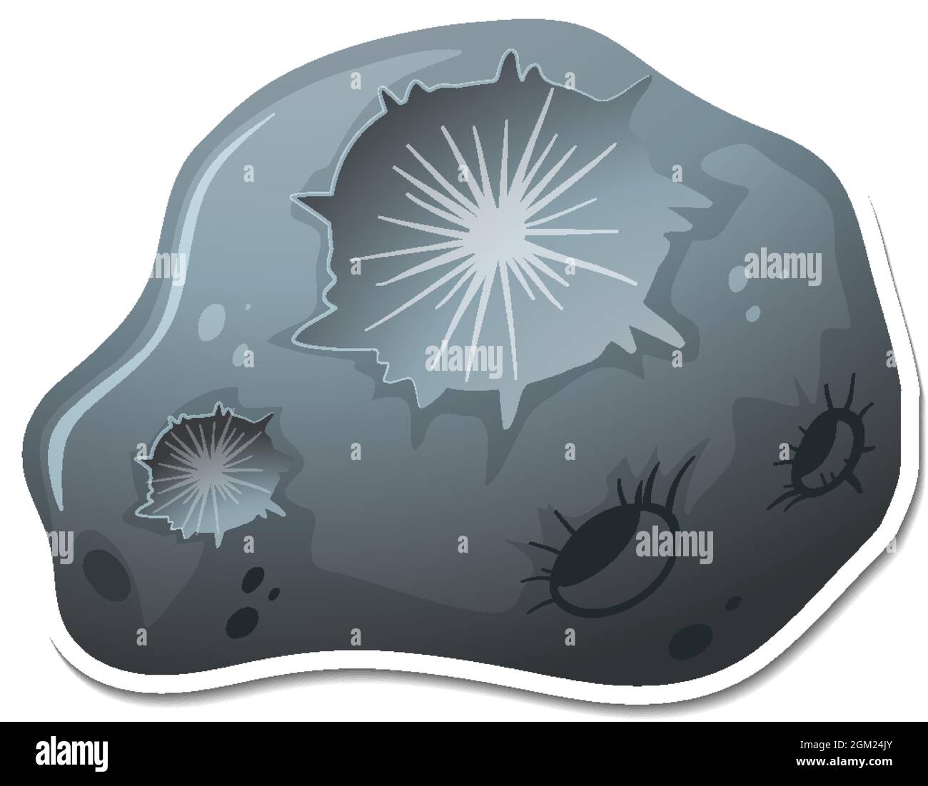 Sticker template with meteorite isolated illustration Stock Vector ...