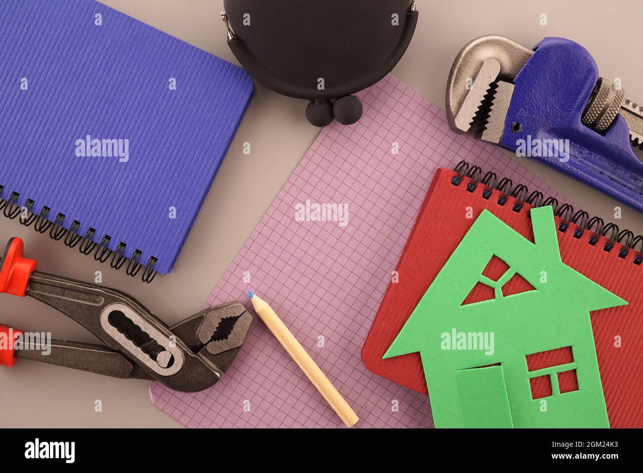 House construction, building or ownership still life concept with a ...