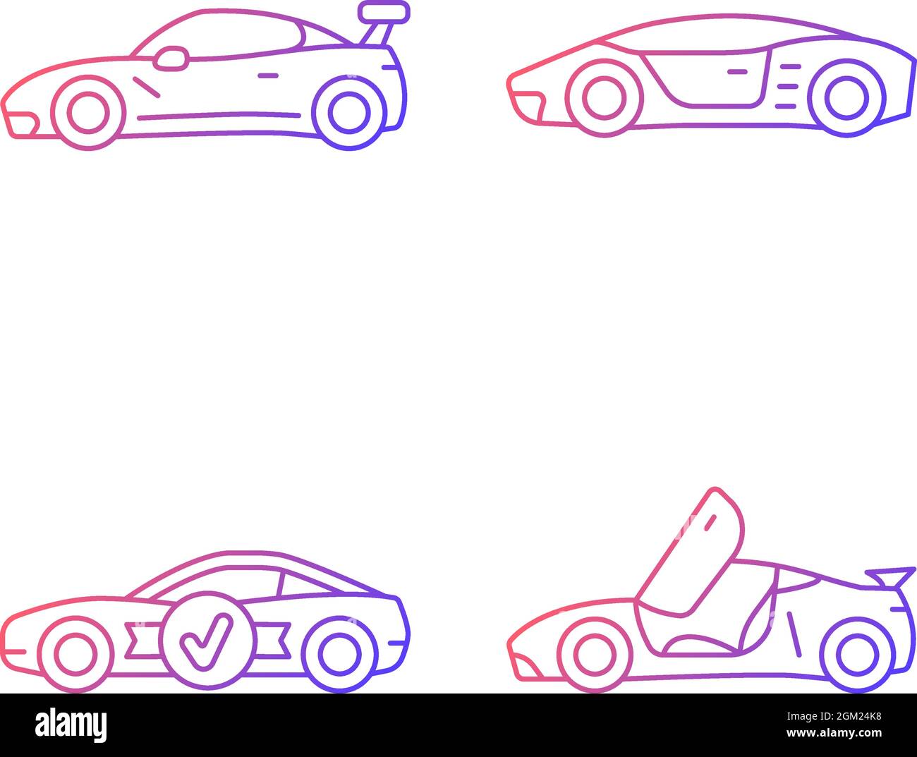 Race Car Models Gradient Linear Vector Icons Set Stock Vector Image