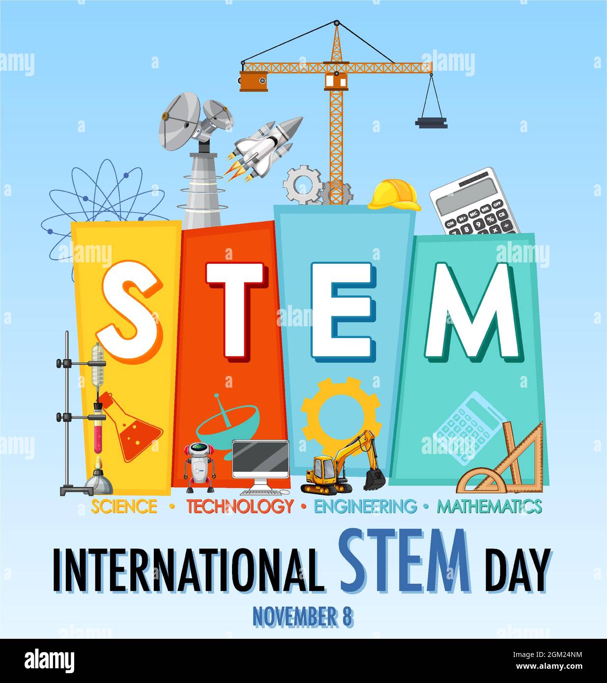 International STEM day on November 8th banner with STEM logo ...