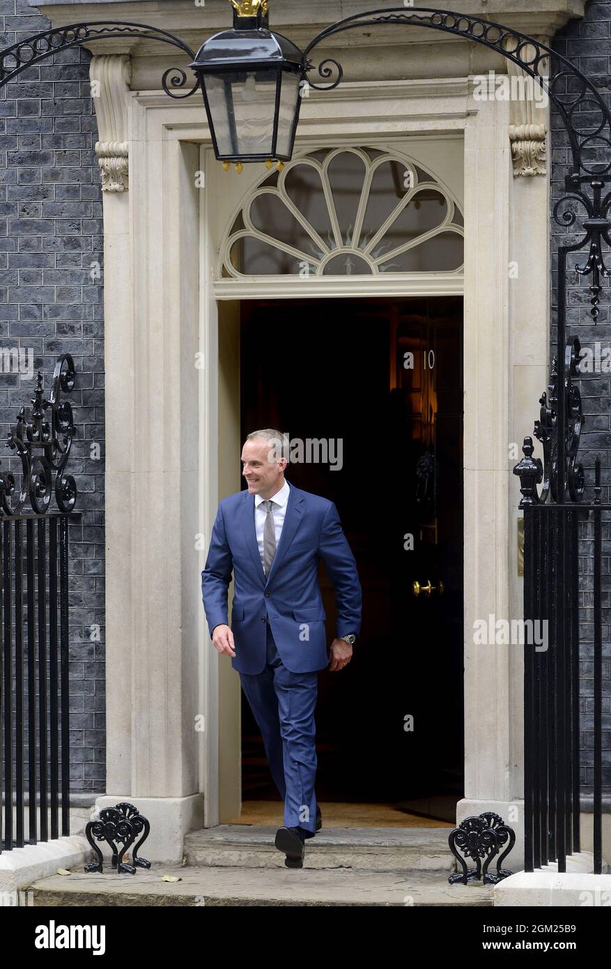 Dominic Raab MP (Foreign Secretary) in Downing Street during a cabinet ...