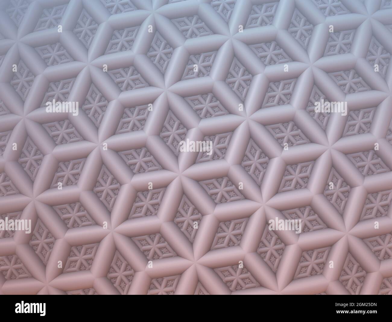 3d rendering of abstract hexagonal surface patterns with floral design ...