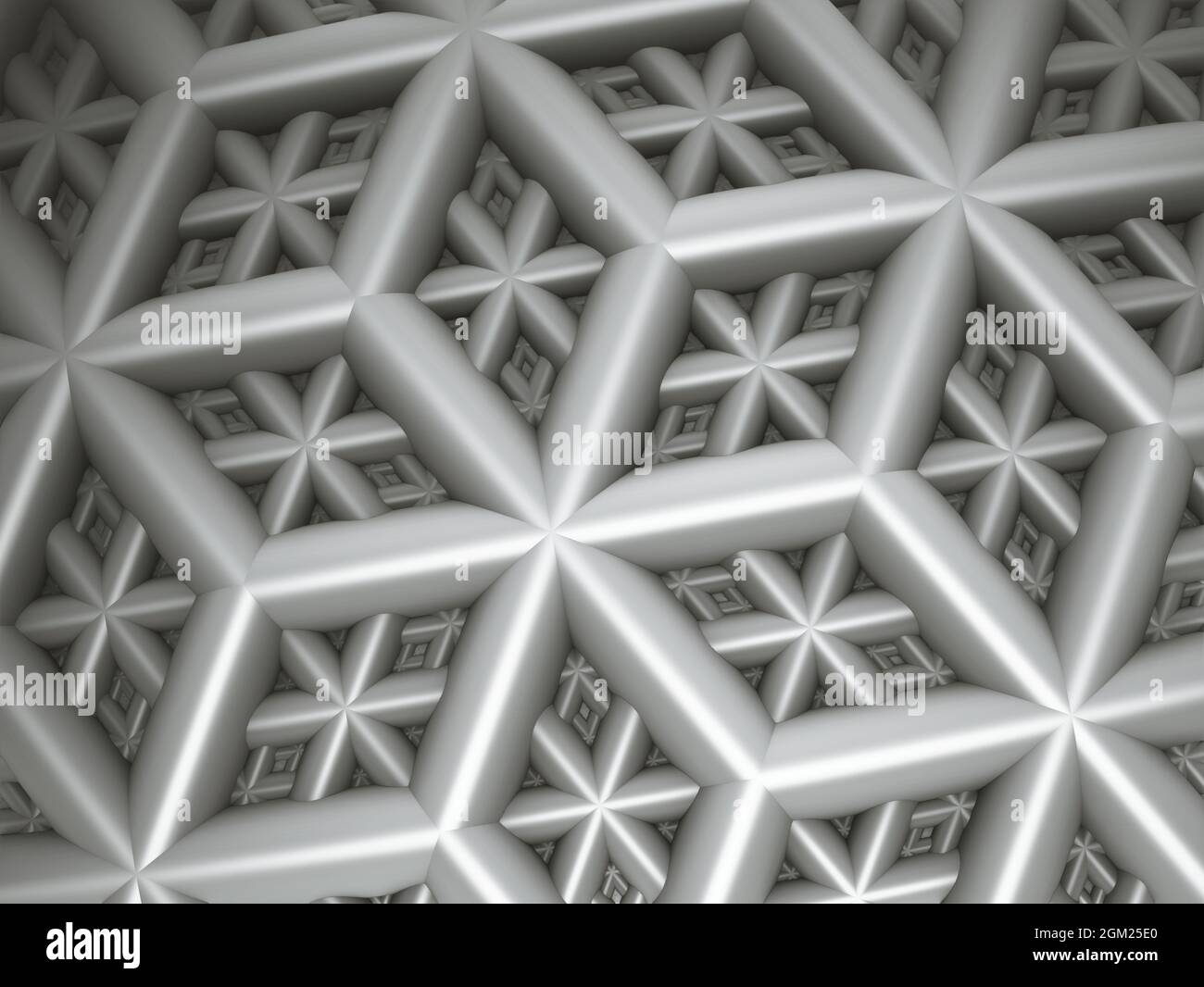 3d rendering of abstract hexagonal surface patterns with floral design ...