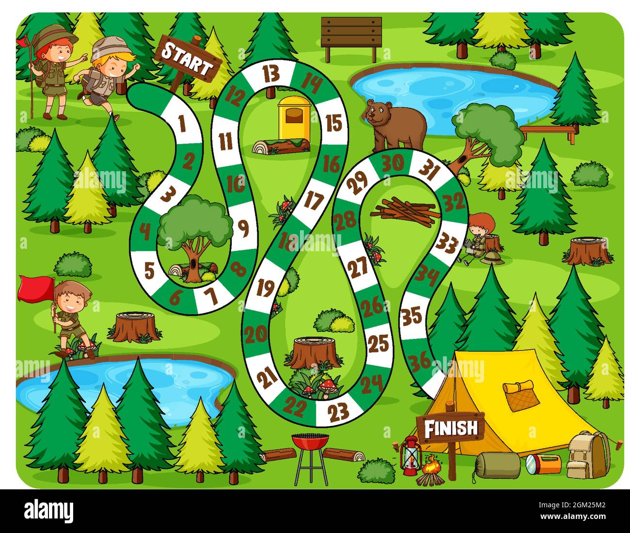 Path board game camping theme illustration Stock Vector Image & Art - Alamy