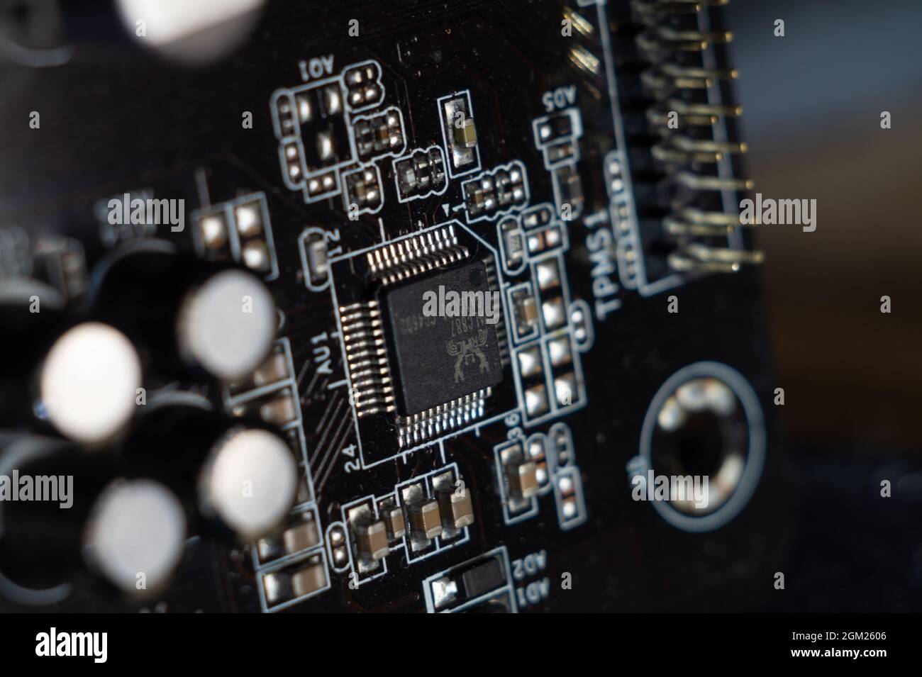 Closeup of the motherboard details Stock Photo - Alamy