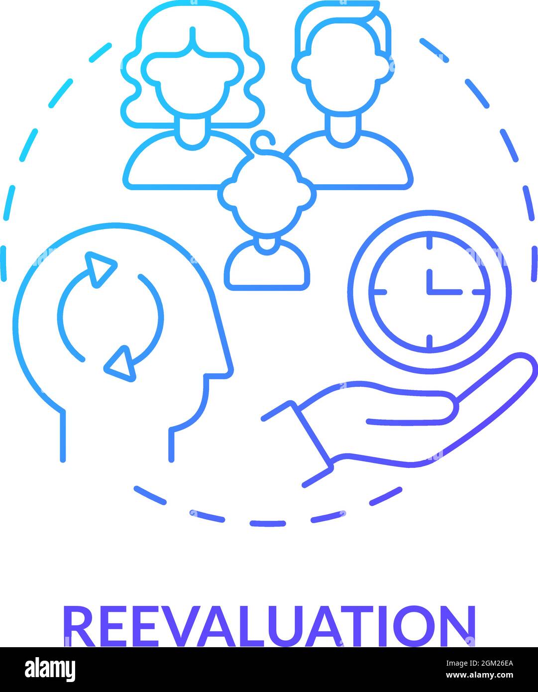 Reevaluation blue gradient concept icon Stock Vector Image & Art - Alamy