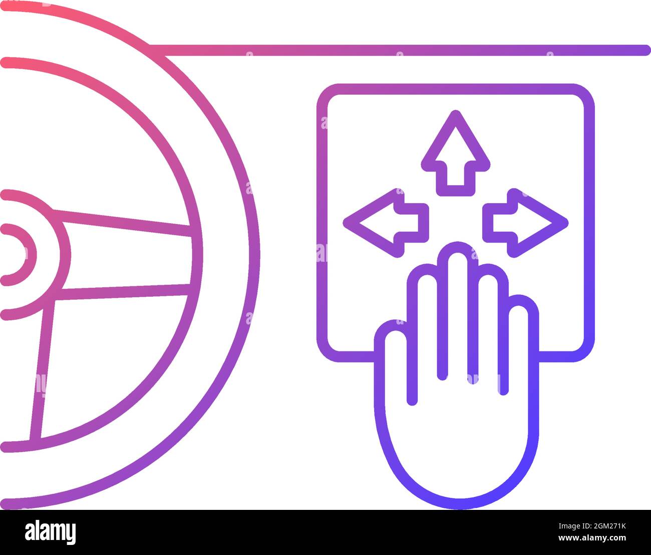 Gesture control technology gradient linear vector icon Stock Vector ...