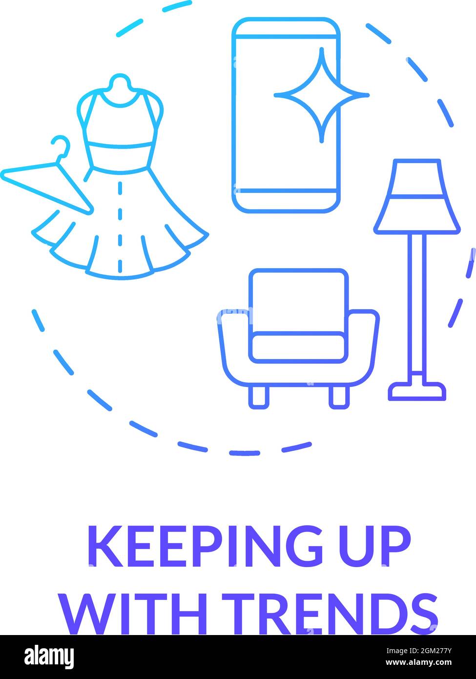 Keeping up with trends blue gradient concept icon Stock Vector Image ...