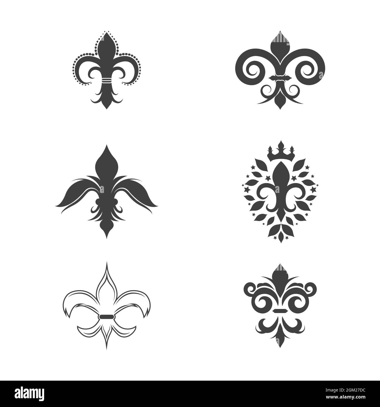 Fleur de lis vector icon design template Stock Photo - Alamy