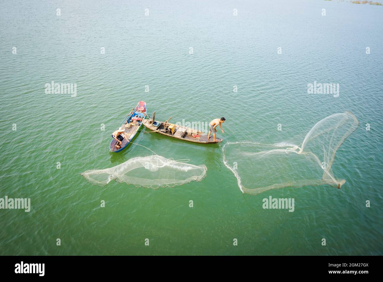 Fishing on Tri An lake in Dong Nai province southern Vietnam Stock ...