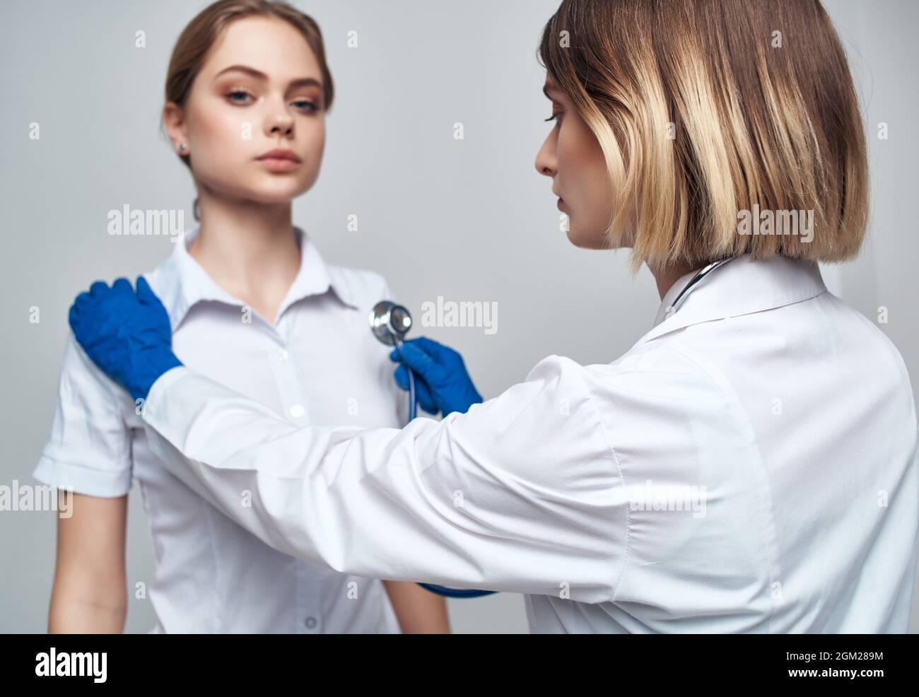 nurse stethoscope healing procedures isolated background Stock Photo ...