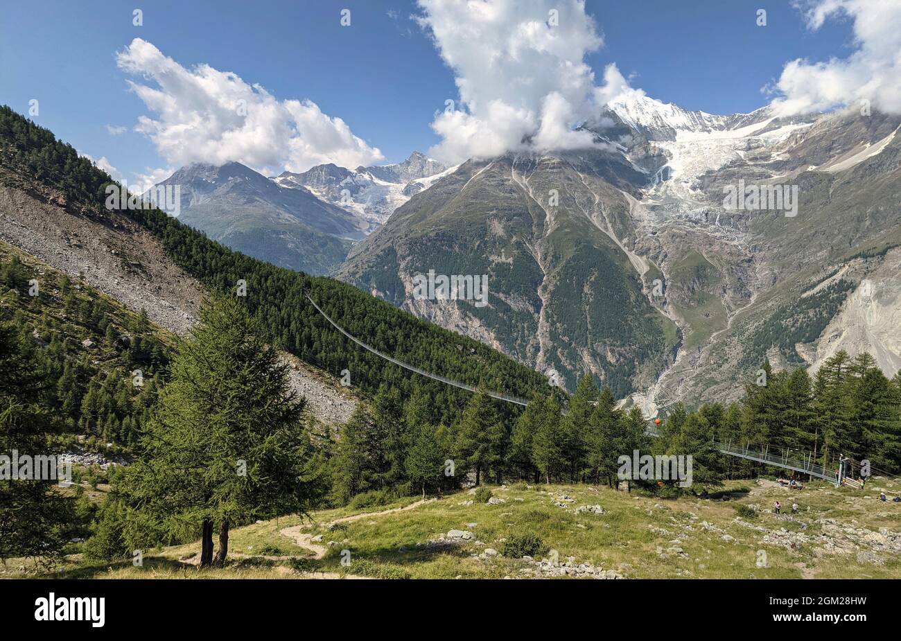 Charles Kuone Suspension bridge. Longest hiking bridge in europe above ...