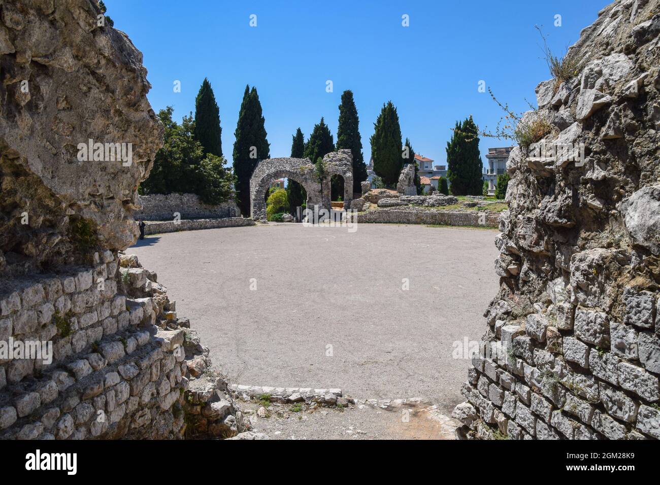 Cimiez Arenas, ancient Roman amphitheatre ruins in Nice, South of ...