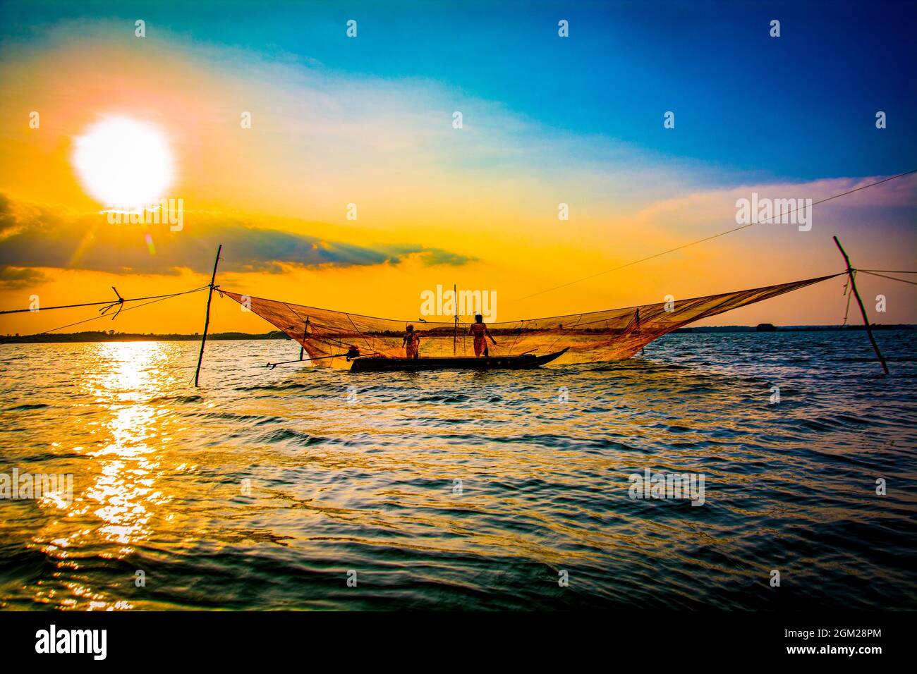 Fishing on Tri An lake in Dong Nai province southern Vietnam Stock ...