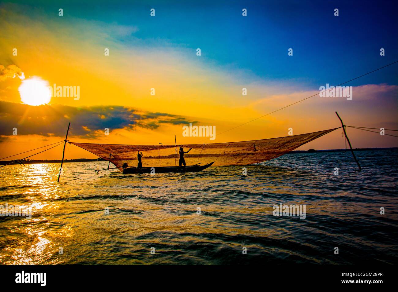 Fishing on Tri An lake in Dong Nai province southern Vietnam Stock ...