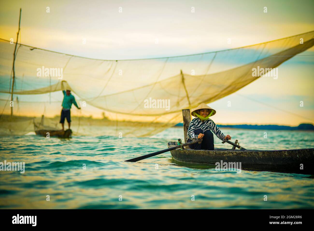 Fishing on Tri An lake in Dong Nai province southern Vietnam Stock ...