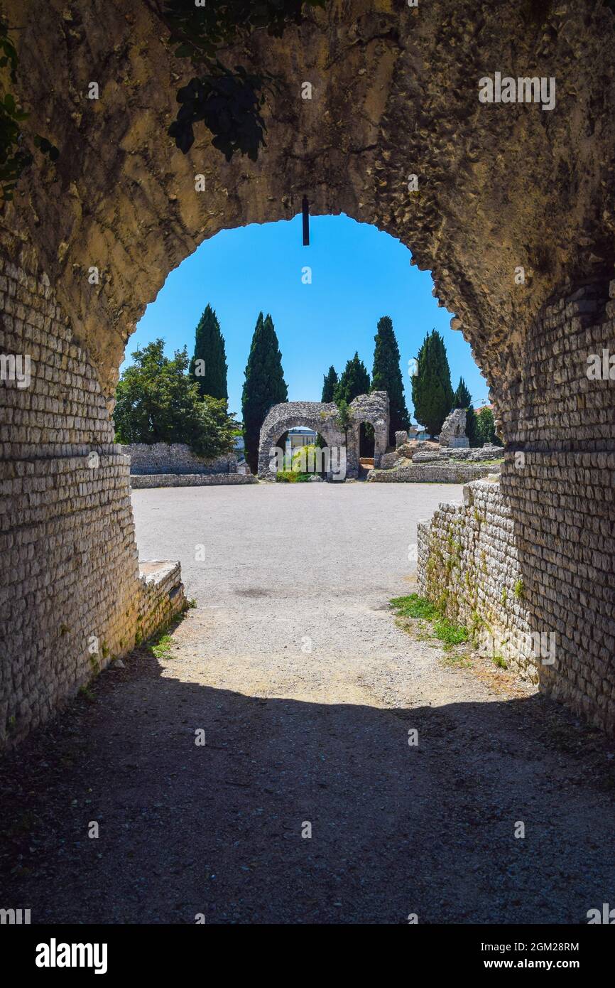 Cimiez Arenas, ancient Roman amphitheatre ruins in Nice, South of ...