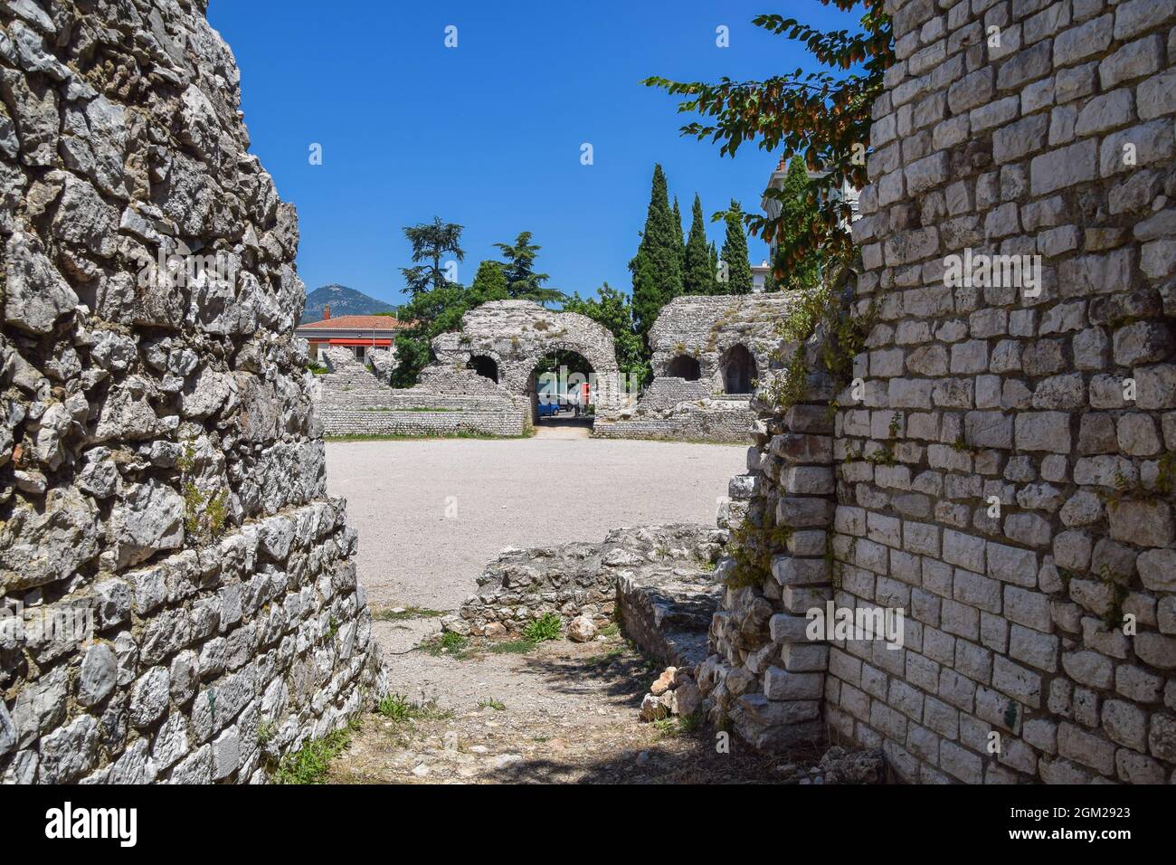 Cimiez Arenas, ancient Roman amphitheatre ruins in Nice, South of ...