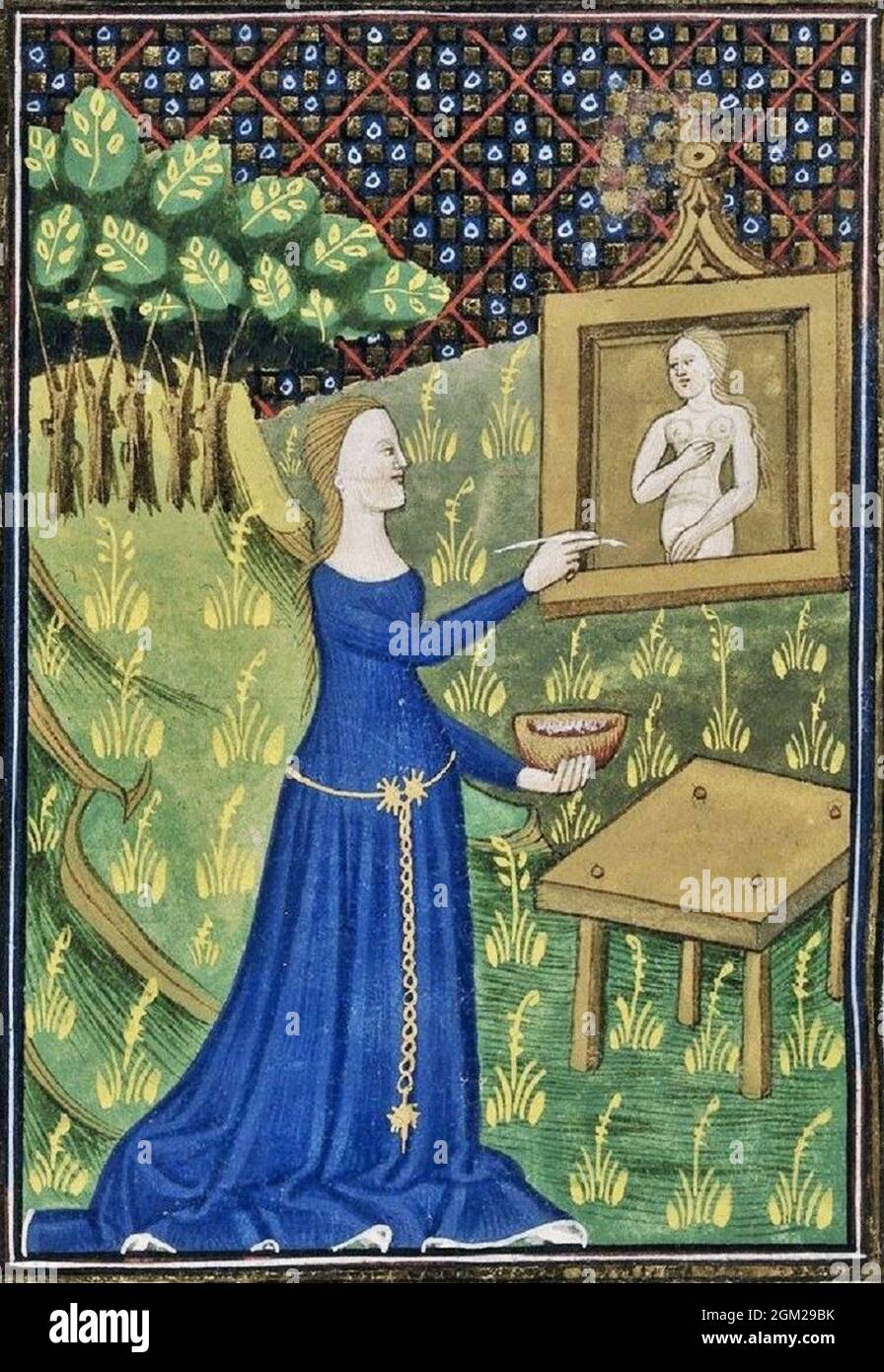 Vintage medieval portrait of a woman in period costume Stock Photo - Alamy