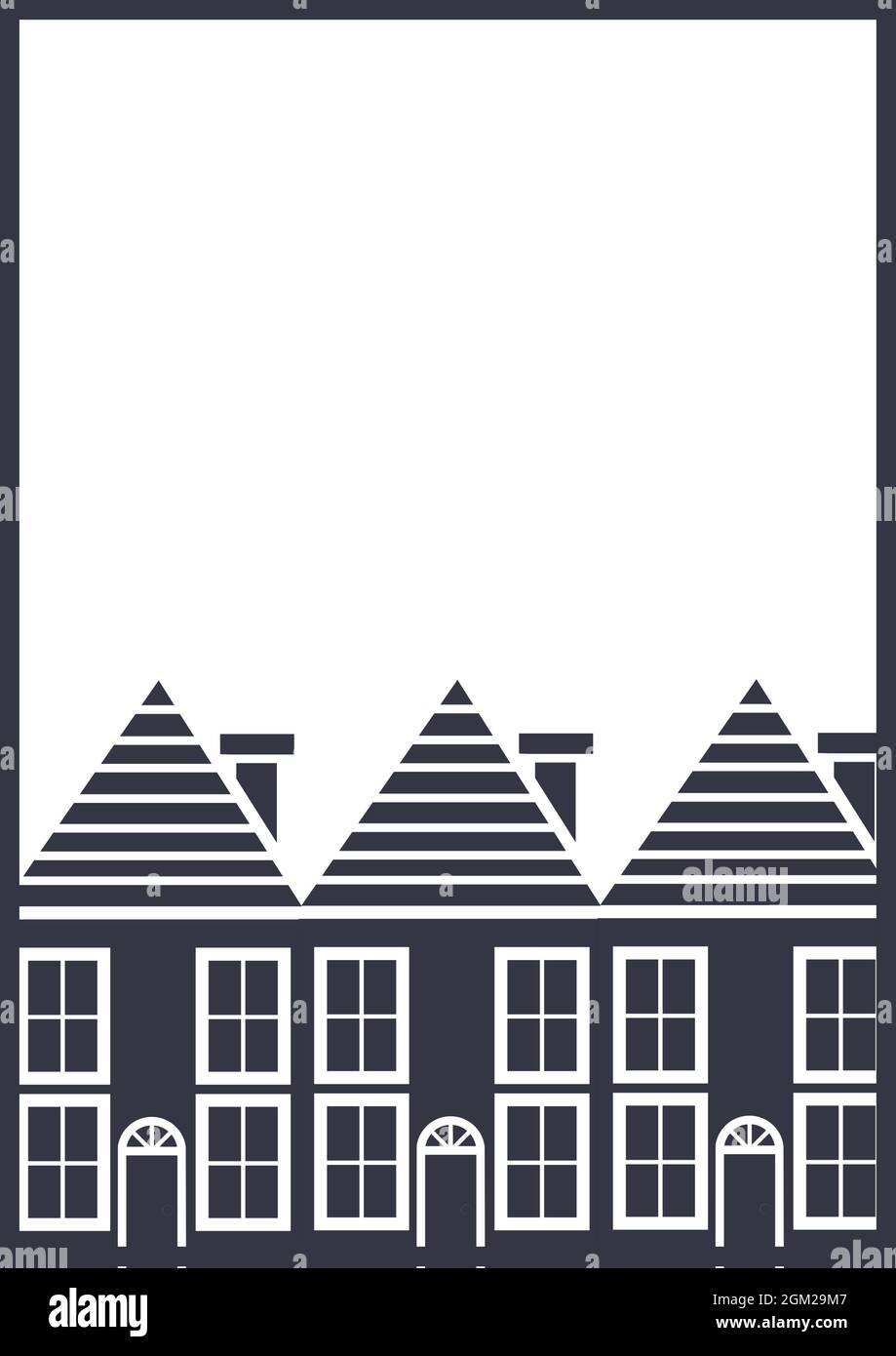 Digitally generated image of multiple house icons against white ...