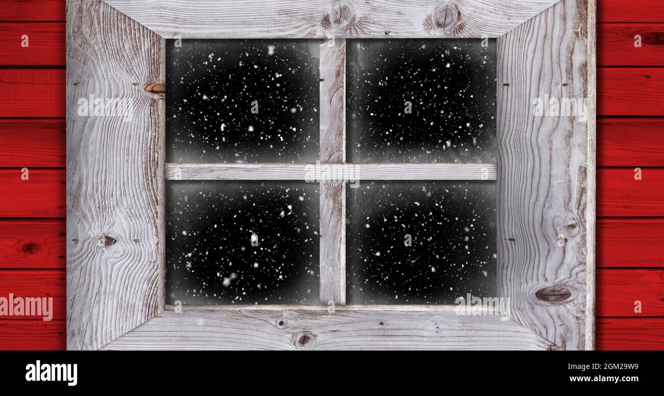Winter scenery seen through window 4k Stock Photo - Alamy