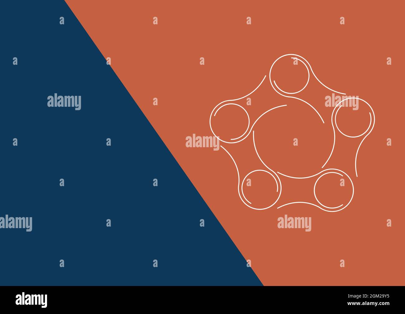 Digitally generated image of geometric shapes against dual tone ...