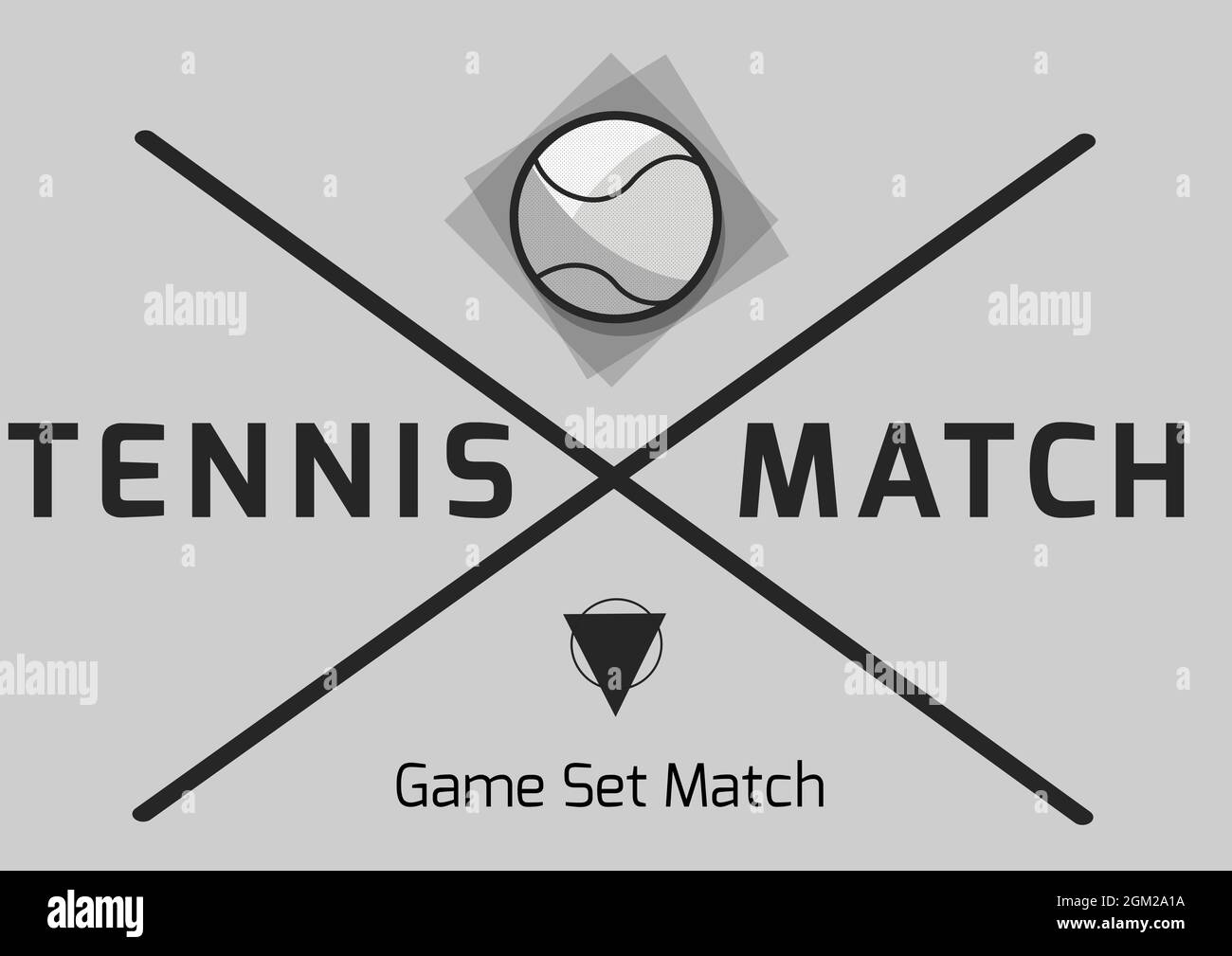 Digitally generated image of tennis match text with tennis ball icon ...