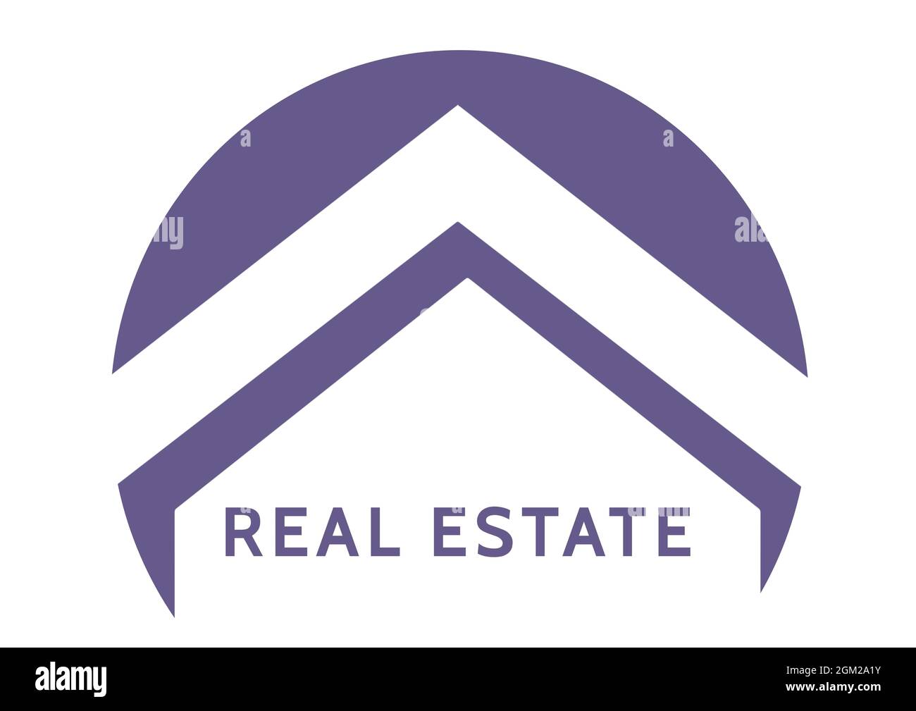 Digitally generated image of real estate text with abstract logo design ...