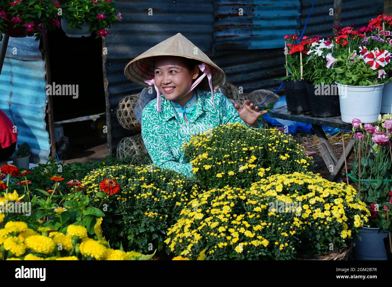 Sa Dec flower village in Dong Thap province southern Vietnam Stock ...