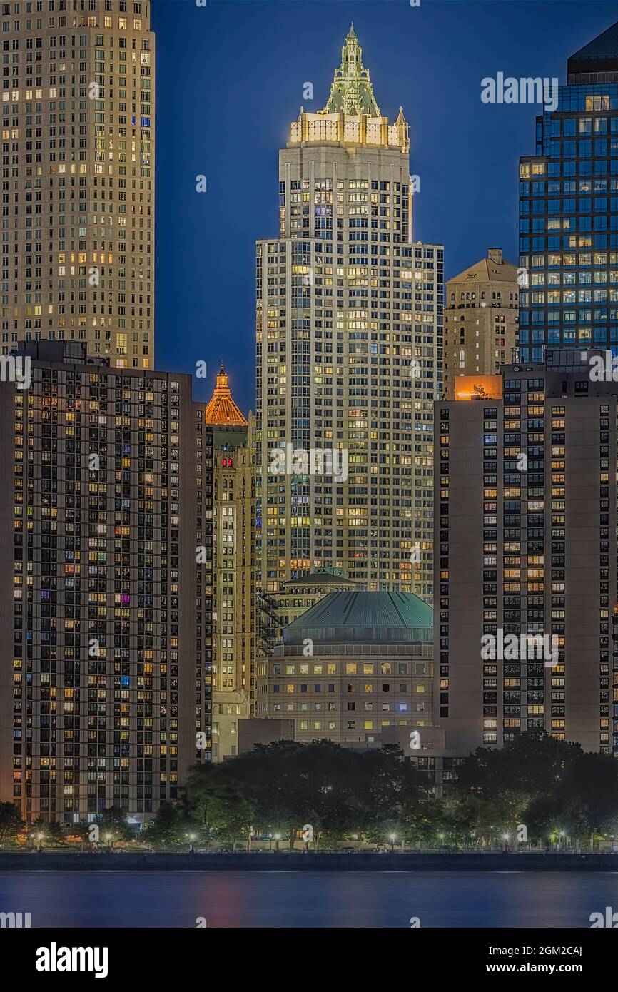 NYC Skyscrapers - The New York City lower Manhattan skyline showcasing ...
